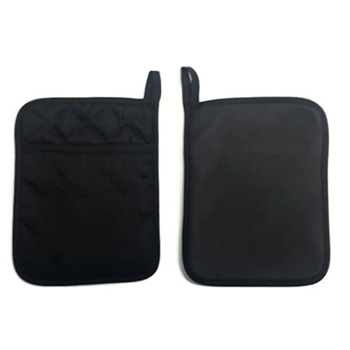 Home Collection Set of 2 Red And 2 Black Neoprene Pot Holders