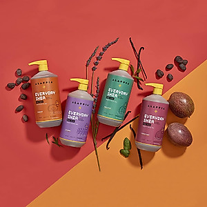 Alaffia EveryDay Shea Shampoo and Conditioner - Normal to Very Dry Hair, Cleans and Protects, Supports Balance pH for Luxurious Locks with Shea Butter and Coconut Oil, Lavender, 16 Fl Oz Each