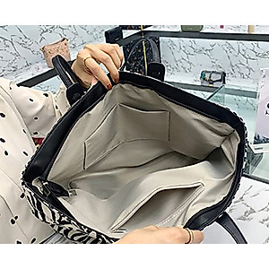 Tote Bag for Women Zebra Pattern Shoulder Bag Hobos Purse +++ Large Satchel Handbag for Working Travel Shopping (White)