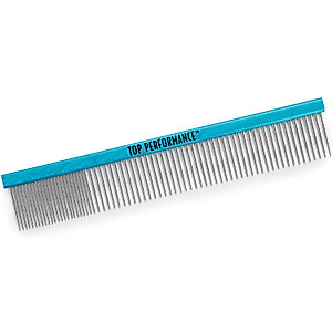 Master Grooming Tools Aluminum Finishing Comb — Versatile Combs for Grooming Dogs, 10", Black