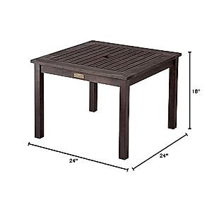 Outdoor Wood Umbrella Side Table End Table Patio Pool Furniture (Espresso)