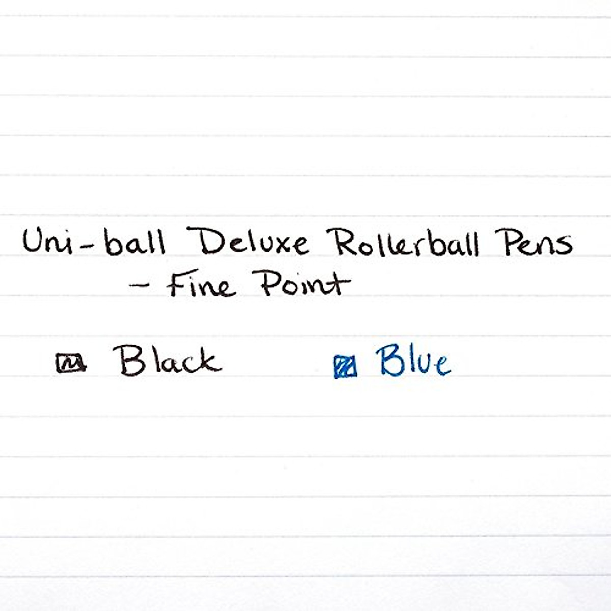 Uni-Ball Deluxe Rollerball Stick Pens, Fine Point 0.7mm, Black Ink, Champagne Gold Barrel, Pack of 6