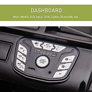 Aosom 12V Kids Ride On Car Electric Off-Road UTV Truck Toy with Parental Remote Control, Suspensions, USB, Bluetooth, 3 Speeds & 4 Motors, Camo Green