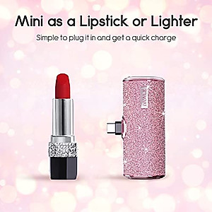 iWALK USB C Portable Charger 4500mAh Ultra-Compact Shiny Small Power Bank Compatible with Samsung Galaxy Z Flip4/3,S23,S22,S21,S20,S10,S9,Note 21/20/10/9/8,LG V35/G8/7,Google Pixel 7/6 Pro/4,Pink