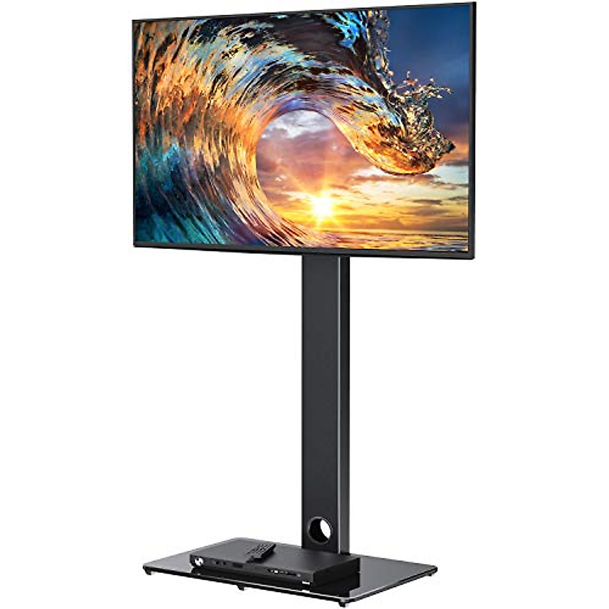 PERLESMITH Universal Floor TV Stand/Base with Swivel Mount for Most 37-70 inch LCD LED TVs - Height Adjustable, Cable Management and Space Saving, VESA 600x400mm, Perfect for Corner & Bedroom PSFS01