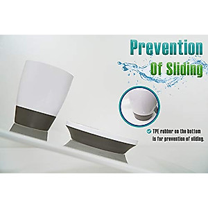 HOUSIO Eco-Friendly Bathroom Accessories Set,6Pcs Gift Set Toothbrush Holder,Tumbler,Lotion Dispenser,Soap Dish,Toilet Brush,Trash Bin Set (Black/Red)