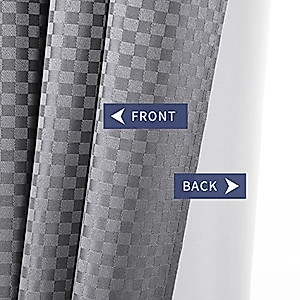 GAOMON Shower Curtains for Bathroom Hookless Shower Curtain with Snap in Liner Grey/White Shower Curtain Grommet Waterproof Fabric See Through Top Washable Shower Curtain Liner 72''Wx78''L