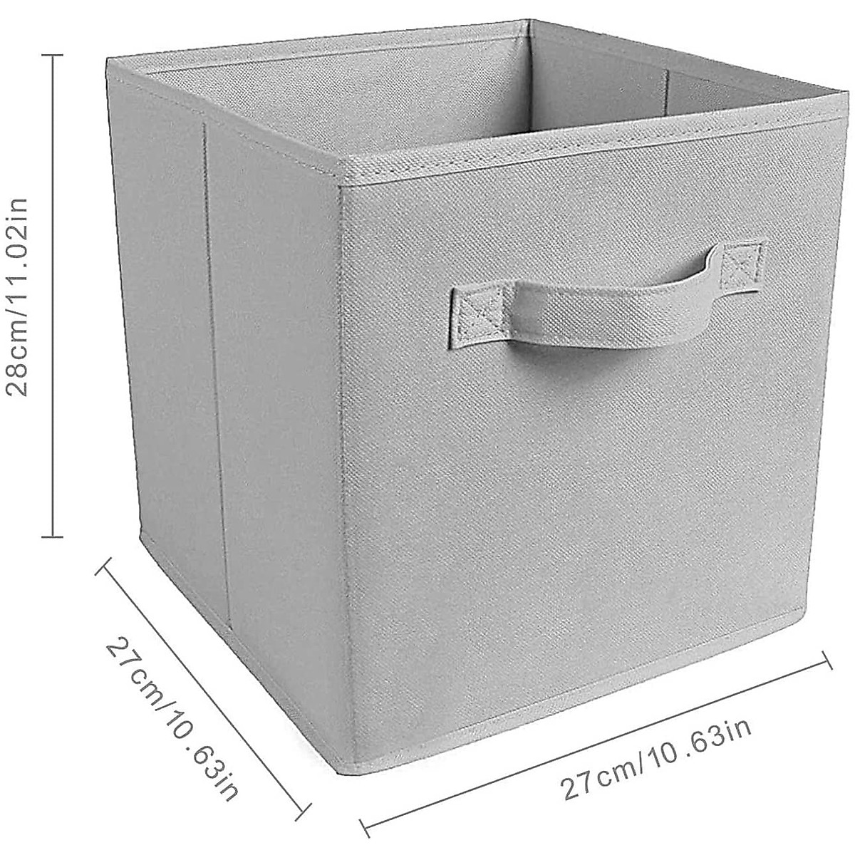 Debbu Basics Fabric Clothing Storage Bins - 10.6" x 10.6" x 11" - Collapsible Storage Cubes Organizer with Handles, Linen Foldable Storage Baskets Cloth Box Containers, Closet Organizers