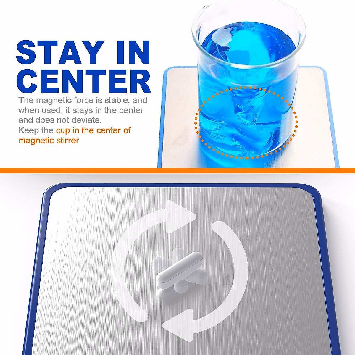 Biomed Scientific Magnetic Stir Bar PTFE Magnetic Stirrer Mixer Stir Bars High Magnetism Teflon Coated Stirrer Rod Type-C Set 7pcs/Pack, White