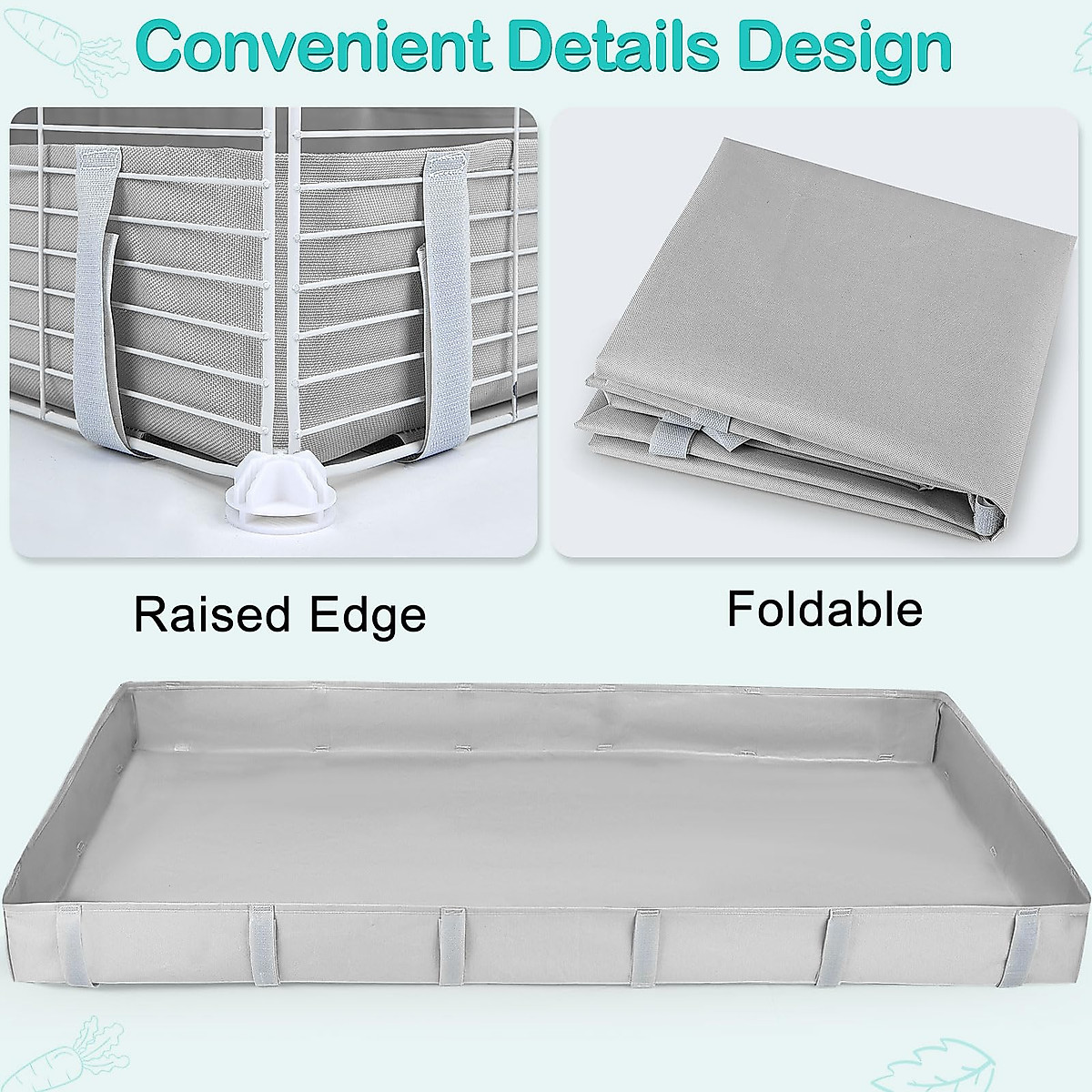 Guinea Pig Cage Liner, Waterproof Liner for Guinea Pigs, Guinea Pig Bedding with Tarp Bottom for C&C Grids, Cage Liners for Guinea Pig, Bunny, Hamster, Rabbit,Not Include Cage,56 * 28 inches