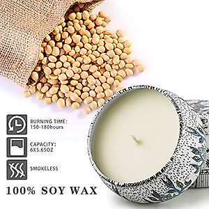 Scented Candles, 6 Pack 5.65 Oz Candles for Home Scented, 180 Hour Burning, 8% Essential Oil, Birthday Gifts for Women, Bridesmaid Gifts, Gifts for Mom, Wedding Gifts, Christmas Gifts