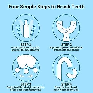 Zuzuxia Kids U Shaped Toothbrush Heads, Soft Food Grade Silicone U Shaped Toothbrush Kids Toothbrushes Replacement Heads 360° Kids Baby Toddler U Toothbrush Heads