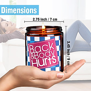 Funny Happy Birthday Gifts for Women & Men, unique Valentines Day Gifts for Her Him, Mom Dad Wife Husband Sister Best Friend, Funny 30th 40th 50th 60th Birthday Candles gift back and body hurts candle