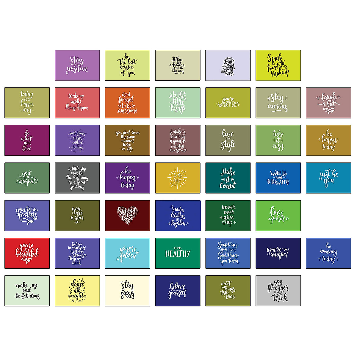 45 Shades of Motivation - Set of 45 postcards. 45 Different Motivational and Inspirational Quotes