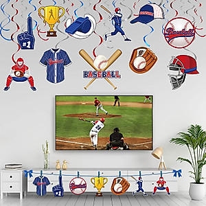 51 Pieces Baseball Party Decorations, Sports Theme Party Hanging Swirl Decor for Kids Adults Baseball Birthday Party Baby Shower Supplies