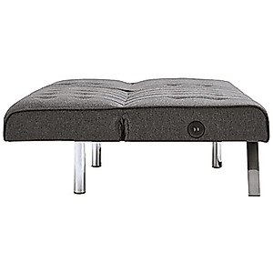 Signature Design by Ashley Sivley Modern Tufted Flip Flop Futon Sofa Bed, Dark Gray