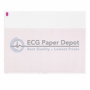 Generic 007868 ECG Paper 10 Pack, Z-Fold, Red Grid, 8.50" x 11"