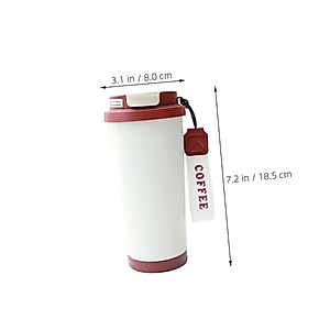 LABRIMP Sulated Stainless Steel Travel Cup Double-walled Straw Flip Lid Men's Women's Tumbler for Hot Tea Cold Iced Coffee Vacuum Insulated