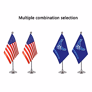 LoveVC US Air Force Wings Desk Flag Small Mini Military Office Table Flags with Stand Base,2 Pack
