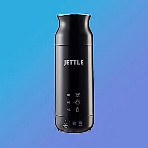 Jettle Electric Kettle - Travel Portable Heater for Coffee, Tea, Milk, Soup - Stainless Steel Travel Water Boiler tea pot with Temperature Control, LED, Automatic Power Off - 450ml, Kitchen Appliance