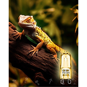 Flaspar G9 50W Halogen Light Bulbs, T4 580LM JCD Type 2800K Warm White, 120V G9 Bi-Pin Base for Reptile Heat Bulb, Under Cabinet Halogen Bulb for Range Hood Lights, Microwave Ovens, Dimmable, 4 Pack