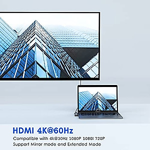 USB C Hub Adapter for MacBook Pro 2020 2019 2018 2017 2016 with 4K HDMI,100W PD 40Gbps Thunderbolt 3, SD/TF Card Reader, 3 USB 3.0, Multiport Dongle for MacBook Air 2020 2019 2018