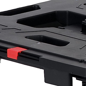 Magna Cart Foldable Hand Truck Platform Multifunctional Push Cart with Extendable Handle, 300 lb Capacity, and 360-Degree Swivel Wheels, Black/Red