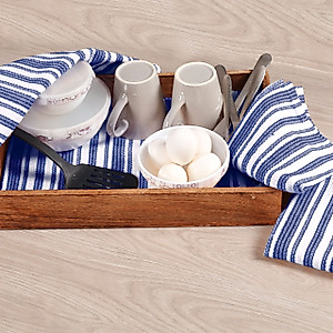 LFH Home Reusable Cotton Kitchen Dish Towels Bar Towels Tea Towels - Highly Absorbent Premium Quality Towels for Kitchen Counter Washing Drying Dishes and Household Items -18x28 Inch - Navy