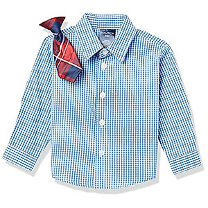 Nautica Baby Boys 4-Piece Suit Set with Dress Shirt, Jacket, Pants, and Tie, Navy/Khaki, 18 Months