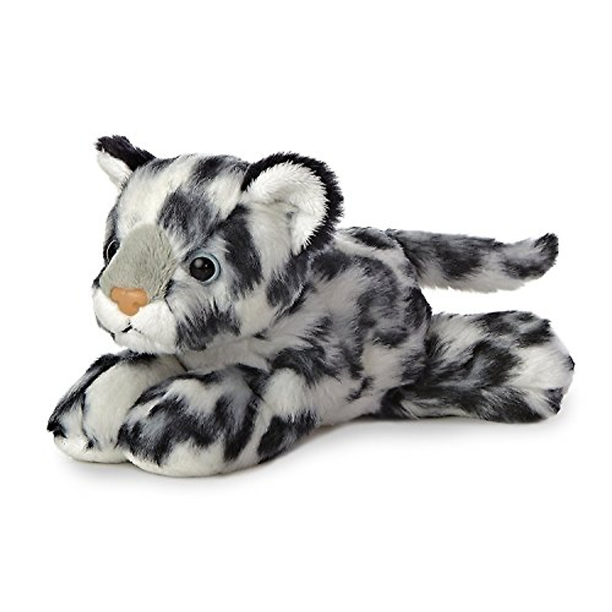 Aurora Bundle of 2 7.5" Floppy Beanbag Wildcat Stuffed Animals - Amazon Jaguar & Snow Leopard