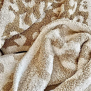 Moonase Soft Fuzzy Throw Blanket, Leopard Throw Blankets, Cozy Plush Fleece Comfy Microfiber Blanket for Couch Sofa Bed Machine Washable (Cream, 50 Inch X 60 Inch)