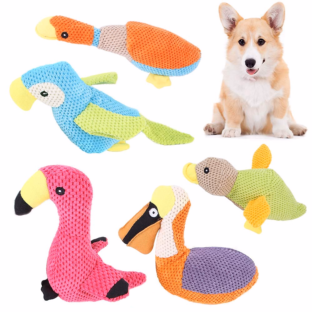 BBEART Pet Toys, Dog Squeaky Toys Puppy Chew Toys Durable Interactive Toys for Small Medium Large Dogs (Duck)