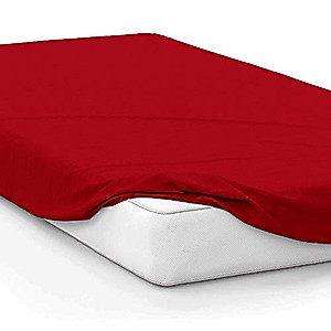 Yarns of Cotton 500TC Bed Cot Fitted Sheet - 30" x 80" Burgundy Solid - 2 Qty Cot Fitted Sheet Only - Cot Size Mattress 4"-8" Deep - Perfect for Narrow Twin/Cot Size/Rv Bunk/Guest Bed/Camping Cot