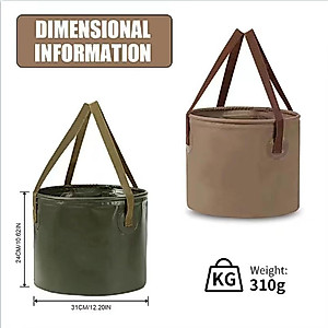 Collapsible Bucket, Camping Water Storage Container, Large Capacity (Green)