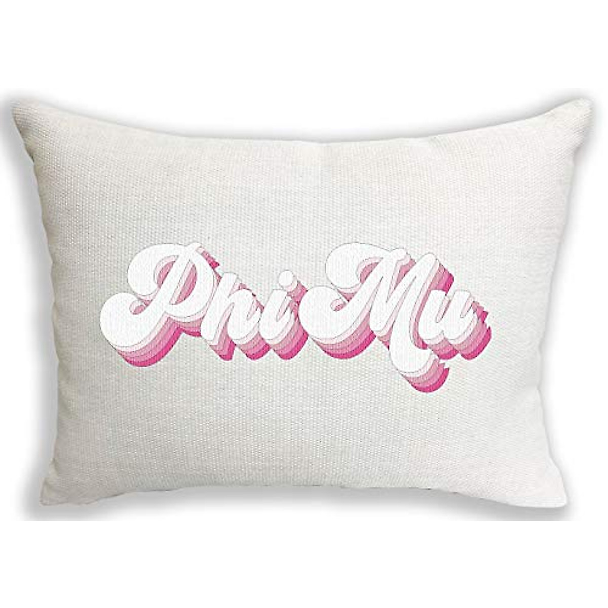 Sorority Shop Phi Mu Pillow – Retro Design, 12" x 16" Lumbar Pillow Sorority