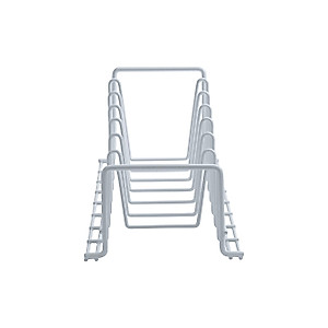 Organize It All Vinyl Coated Kitchen Wire Lid Plate Rack, 8 dividers, Great for Storing Plates, Lids, Kitchen Organization, White