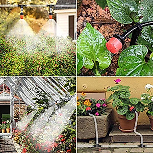 Kavolet Drip Irrigation Kit,131FT Garden Irrigation System, Garden Courtyard Automatic Watering System, Adjustable Watering Sprayer Dripper Kit,for Garden Greenhouse Flower Bed Patio Landscape