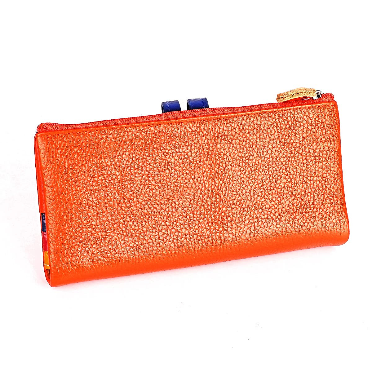 Hmroman Long Women Wallet, Soft Leather Designer Bifold Multi Card Organizer Lady Clutch RFID Blocking Fashion Colorful Wallet