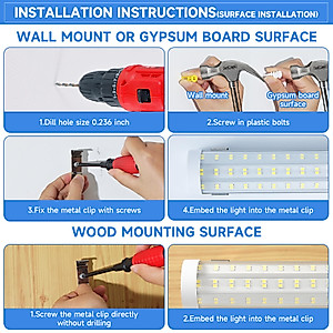 8FT LED Shop Light, U Shape 125W Integrated LED Tube Light, 6500K Clear White, 20000LM Super Bright LED Lighting, Flush Mount/Hanging, Linkable LED Shop Lights for Garage Workshop, Plug&Play, 8 Pack