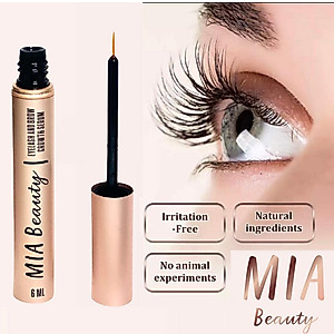MIA Beauty Eyelash Growth Enhancer Serum Grows Longer Eyelash, Eyebrow Boosts, Healthier Lash And Thicker Lashes Natural Eyelashes Premium Eyebrows Enhancing Luscious Lashes, Serum, 1.0 Count