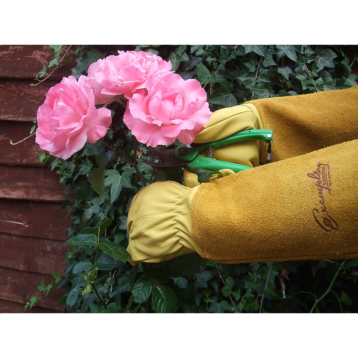 Rose Pruning Gloves for Men and Women - Thorn Proof Goatskin Leather Gardening Gloves with Gauntlet (Extra Large, Yellow)