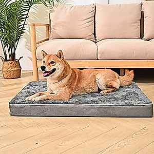 Midrising Large Orthopedic Dog Bed for Medium, Large Dogs,Washable Dog Crate Bed with Removable Waterproof Cover,Large Egg Crate Foam Pet Bed Mat with Non-Slip Bottom