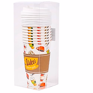 Silver Buffalo Gilmore Girls Lukes Logo 8pk Paper Travel Cup with Lid, 16 Ounces