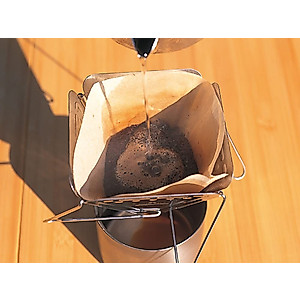 Snow Peak Collapsible Coffee Drip - Durable & Portable Pour-Over Coffee Gear - Stainless Steel Coffee Dripper for Camping & Backpacking Trips - Foldable for Easy Packing