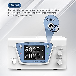 1PCS Desktop DC Power Supply 60V 20A Regulated Power Output 4-Digit LED Display Digitally Adjustable OCP Short Circuit Warning(KPS1530D,220V)