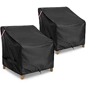 KylinLucky Patio Furniture Covers Waterproof for Chairs, Lawn Outdoor Chair Covers Fits up to 29 W x 30 D x36 H inches 2 Pack Black