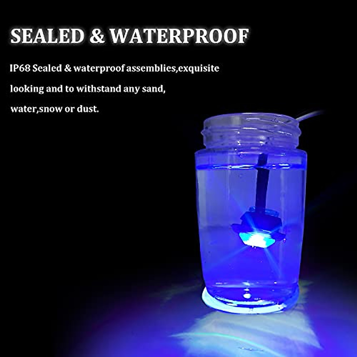 PSEQT 3/4" LED Rock Lights Round Underglow Wheel Fender Side Marker Clearance Lights with Bullet Grommets Waterproof for Trailer Golf Cart Offroad Wrangler Truck RV UTV ATV (Blue, 10Pcs)