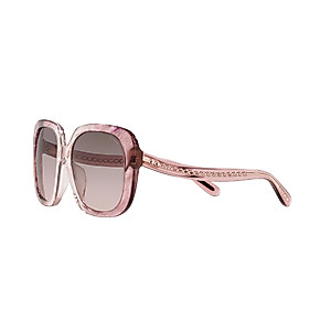 Coach HC8323U Universal Fit Sunglasses, Transparent Pink Ombre/Brown Pink Gradient, 56 mm