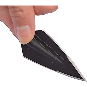 ZSHJGJR Archery 2 Blades Hunting Broadheads Traditional Broadheads Glue On OD 8mm Bamboo Wood Arrow Shaft DIY Arrow 12/24 Pieces (Black, 6 Pieces)