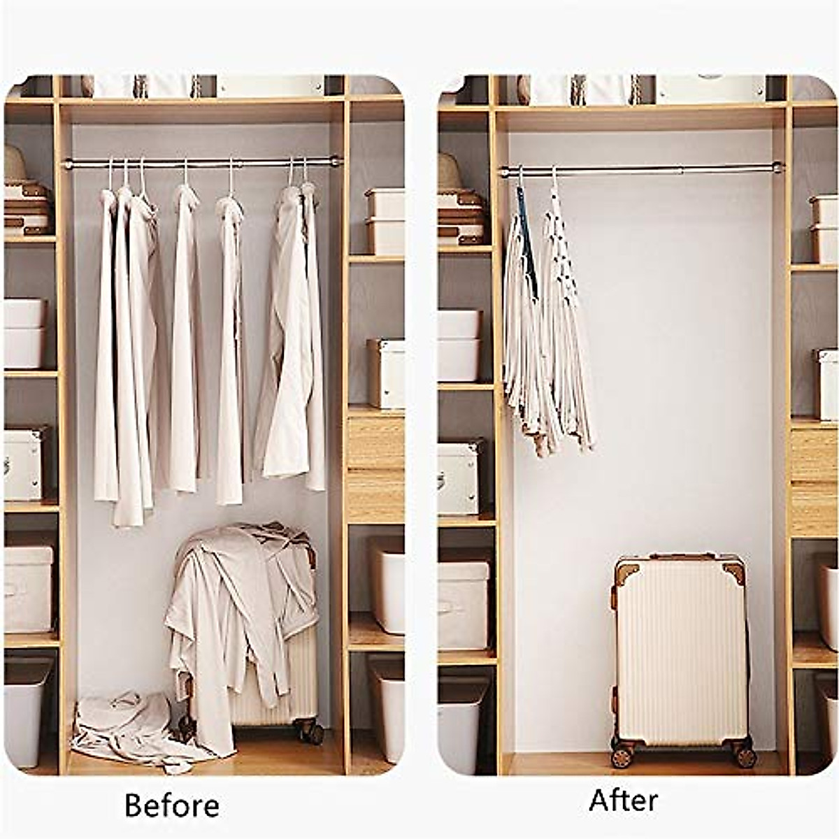 Unioax Pants Hangers Space Saving Pants Rack 5 in 1 Non-Slip Folding Trousers Hanger Multi-Functional Pants Organizer for Closet Wardrobe Scarf Jeans Ties Slacks Storage, Blue